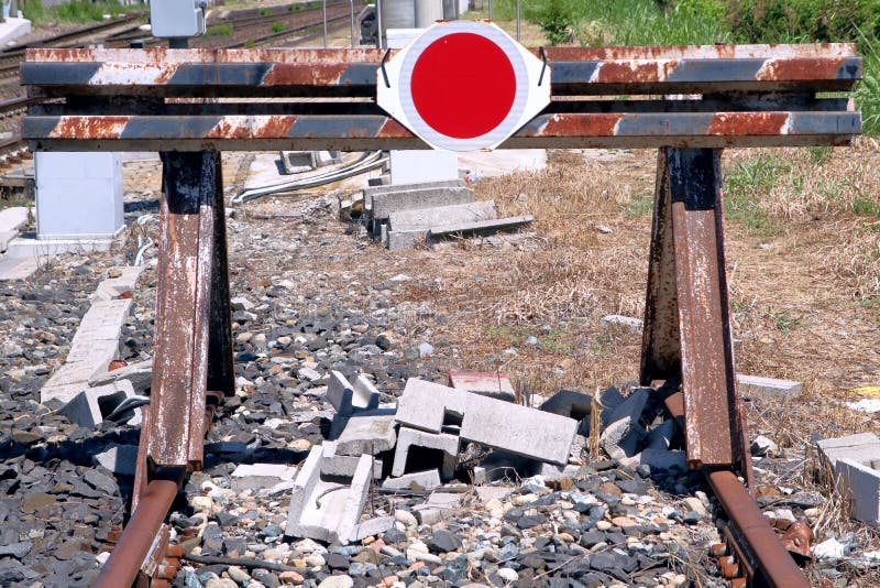Rusty Dead Rail on the Tracks Stock Image - Image of cityscape ...