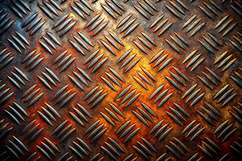 Rusty Diamond Plate Metal Texture Stock Illustration - Illustration of ...