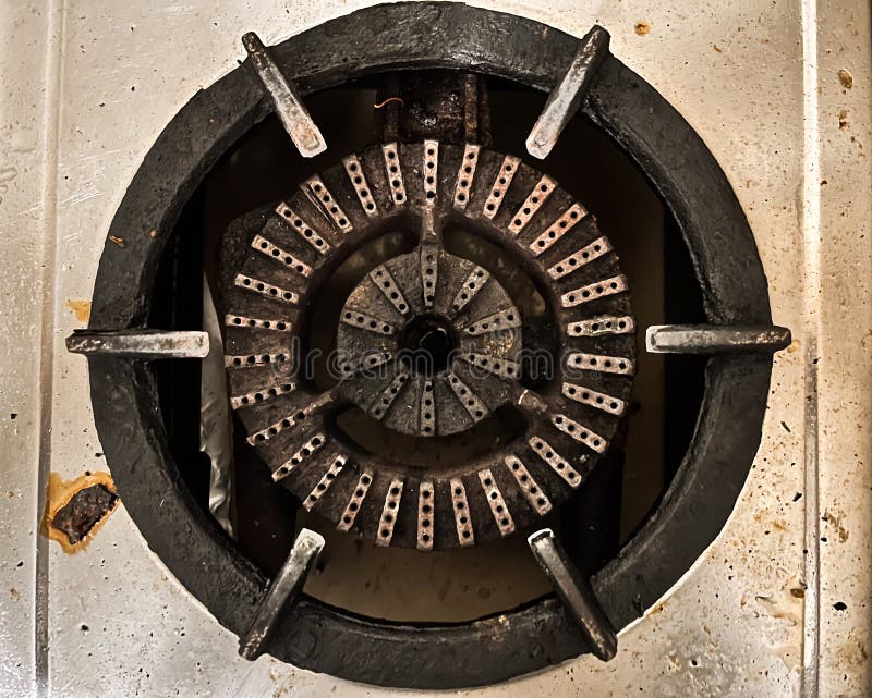 Rusty stove in the kitchen stock photo. Image of kitchen - 300573596