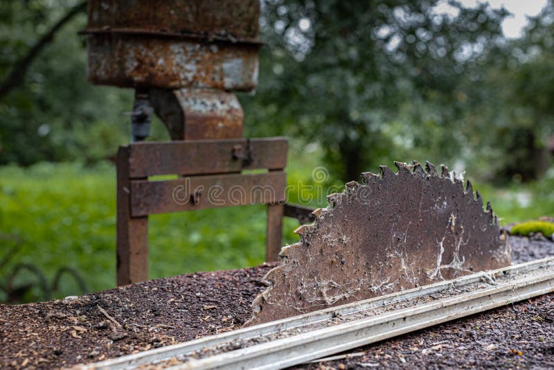Rusty Disc with Teeth on an Old Machine Stock Photo - Image of garden ...