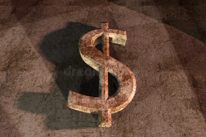Rusty dollar sign stock illustration. Illustration of interest - 35537512