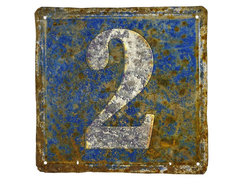 Rusty Domestic Code Plate with Number 2 Stock Illustration ...