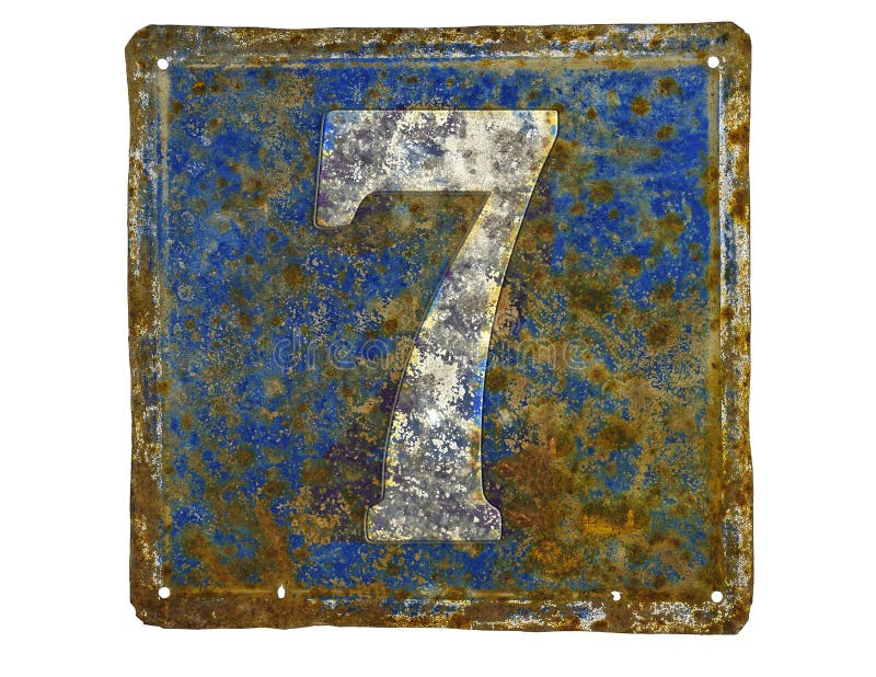 Rusty Domestic Code Plate with Number 7 Stock Illustration ...