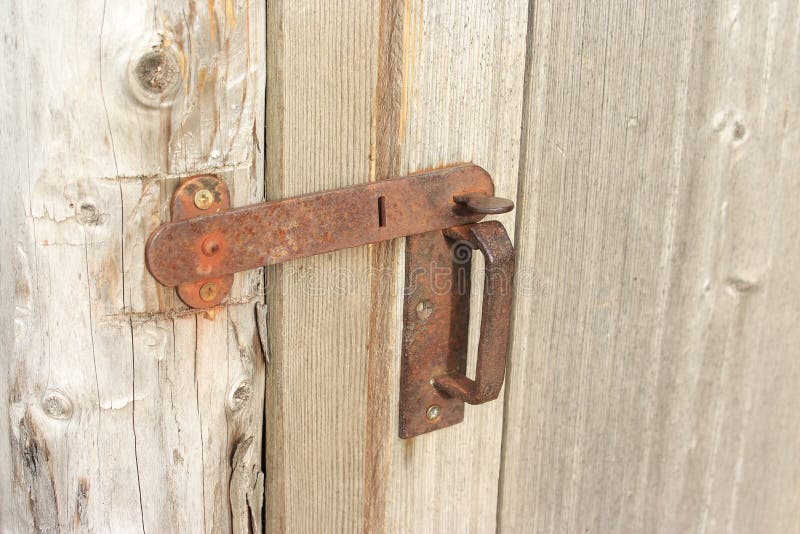 Rusty Door Handle and Latch Stock Photo - Image of vintage, lock: 102870390