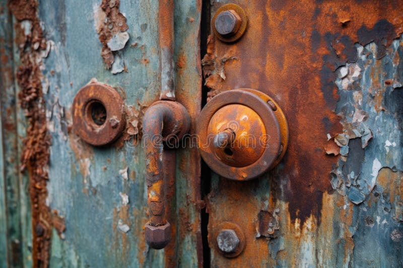 Rusty Door Handle with Visible Bacteria Growth Stock Illustration ...