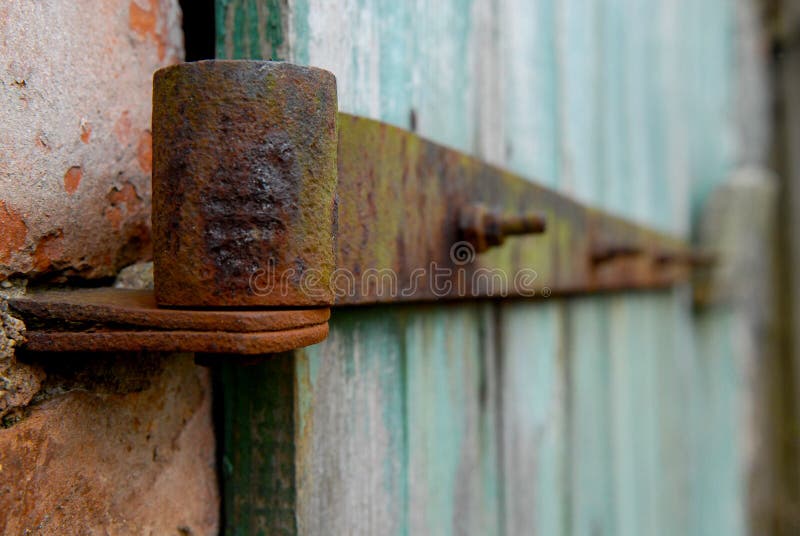 Rusty Door Hinge Screws Wood Stock Photo - Image of faded, rustic: 19976