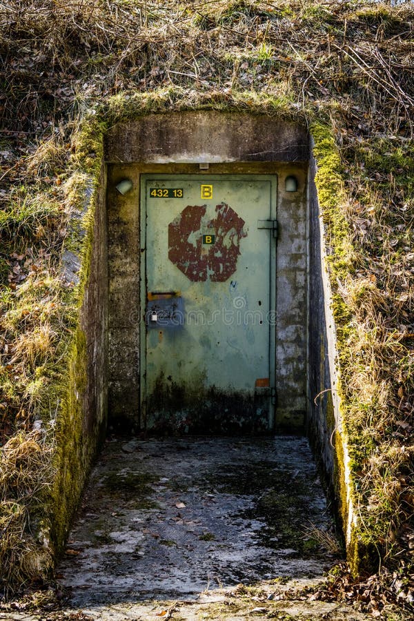 Rusty Door with a Lock on a Bunker Stock Image - Image of lock ...