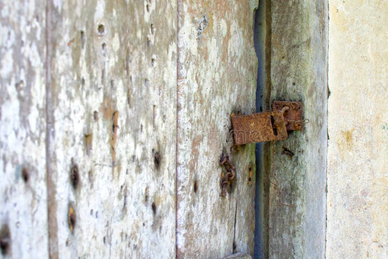 A rusty door lock stock image. Image of nature, brown - 107809773