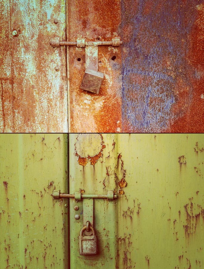 Rusty door and lock stock photo. Image of stained, dilapidated - 38867602