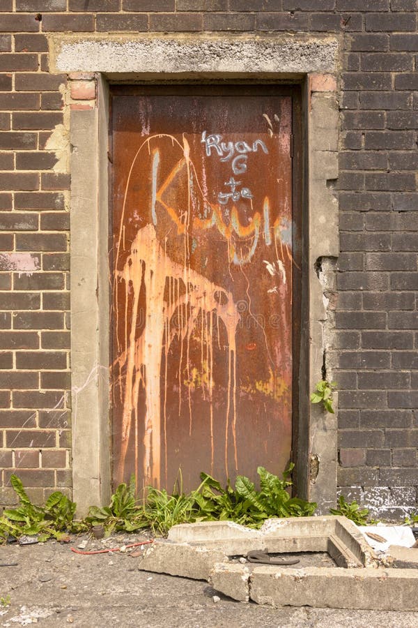 Old metal door stock photo. Image of graffiti, used, peeled - 14138916