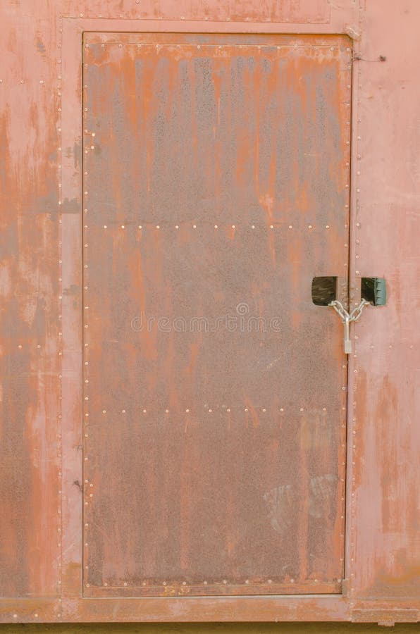 Rusty door. stock image. Image of building, exit, padlock - 57088877