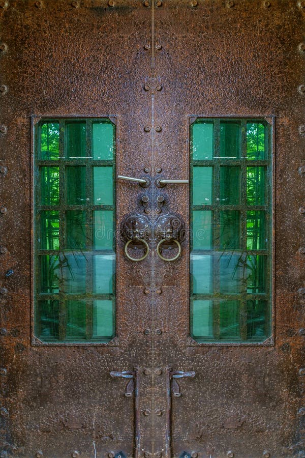 Rusty Door stock photo. Image of design, glass, detail - 57787790