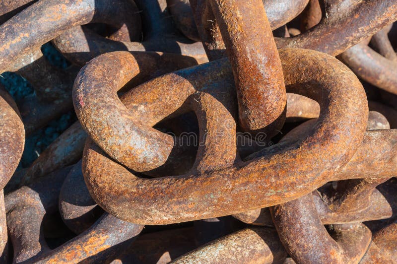 Rust Encrusted Iron Chain stock photo. Image of elements - 10696028