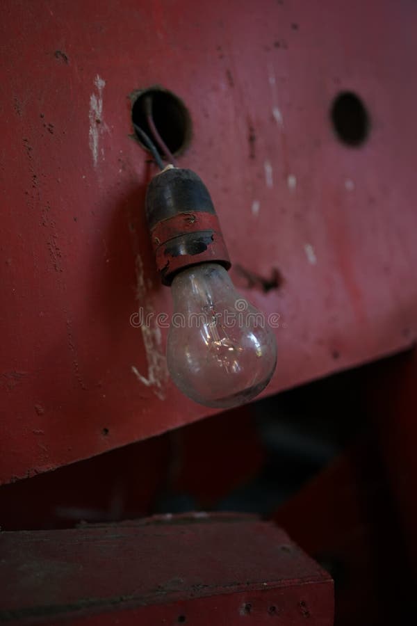 Rusty Dusty Red Antique Vintage Lightbulb Stock Photo - Image of lost ...