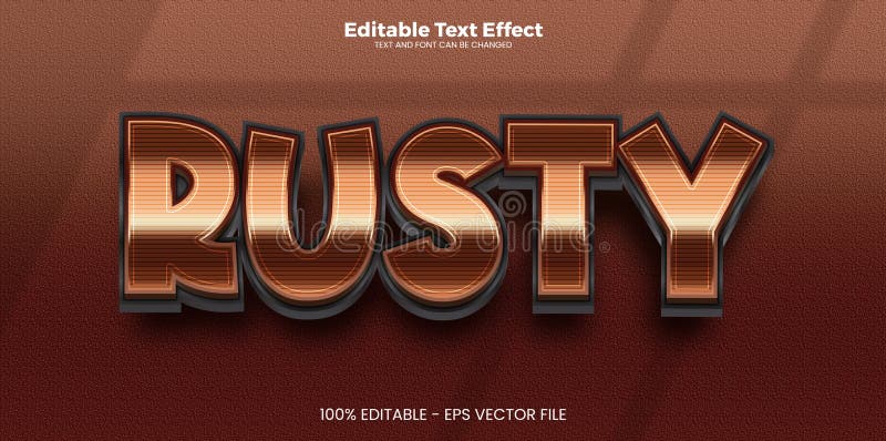 Rusty Editable Text Effect in Modern Trend Style Stock Vector ...