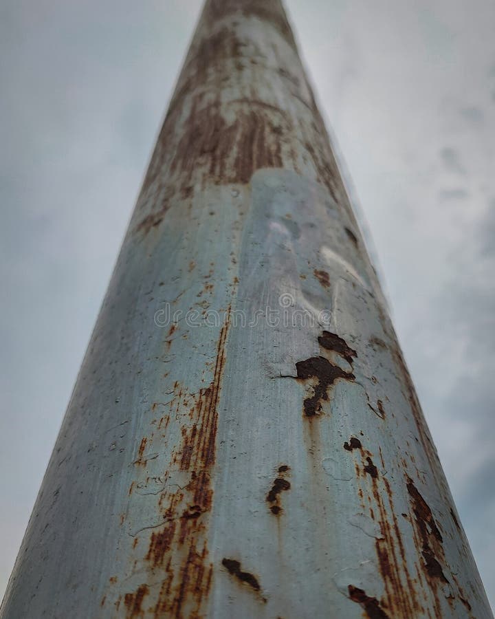 A Rusty Electric Pole is Taken from Below Stock Image - Image of rusty ...
