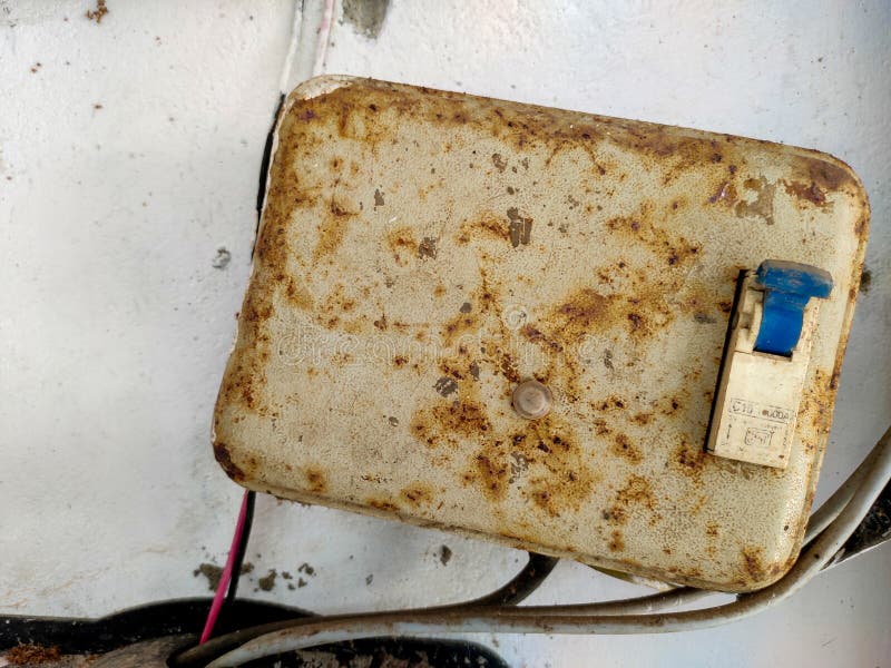 Rusty Electrical Control Box with Load Breaker Stock Photo - Image of ...