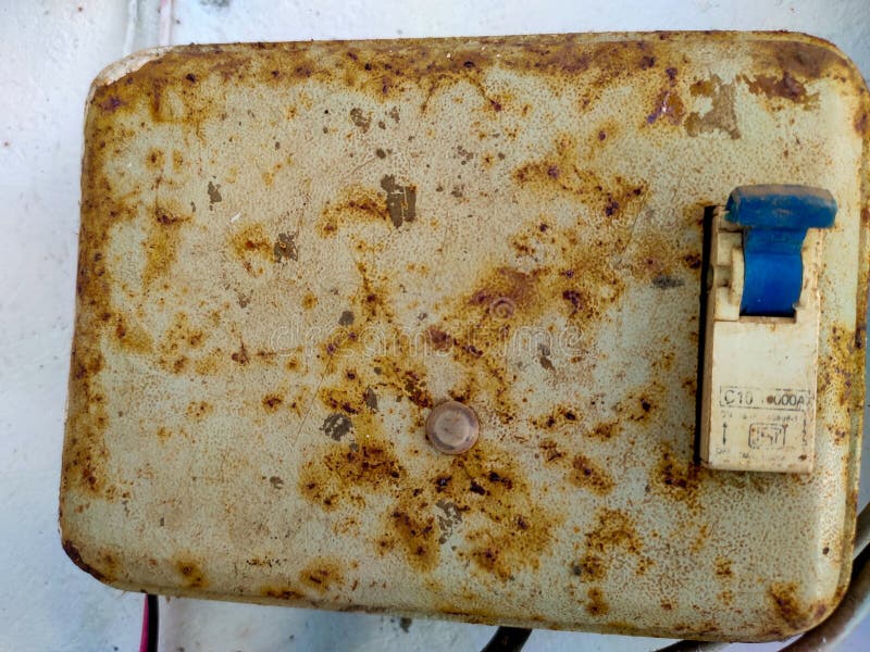 Rusty Electrical Control Box with Load Breaker Stock Photo - Image of ...