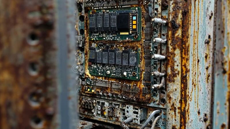 Rusty Electrical Panel Showcasing Decay and Neglect. a Glimpse into the ...