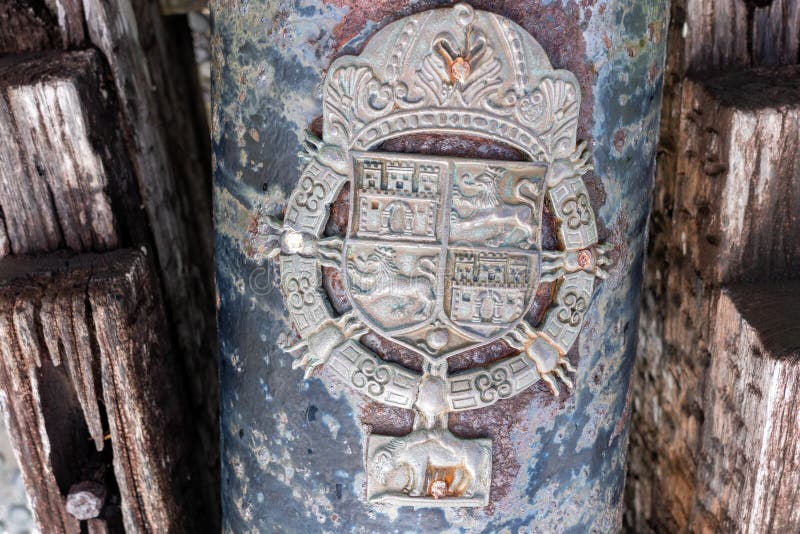 Rusty Emblem on an Old Cannon in Guam Stock Image - Image of vintage ...