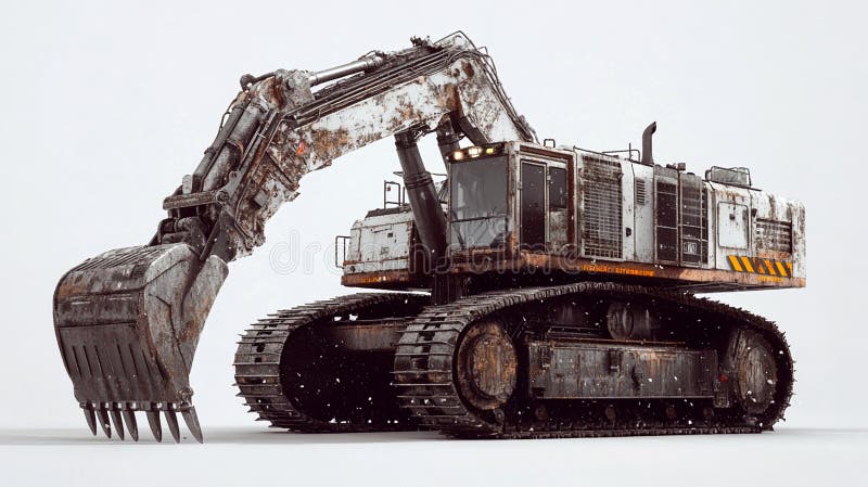Powerful Rusty Excavator Machine Heavy Duty Industrial Digger Snow ...