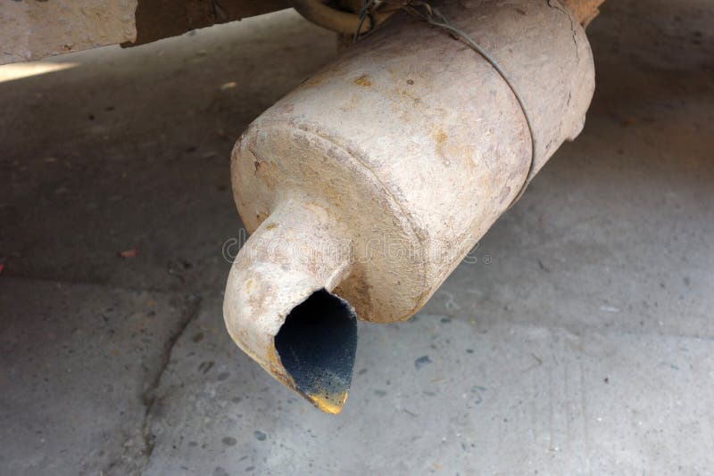 Rusty exhaust pipe . stock photo. Image of cancer, emission - 29535184