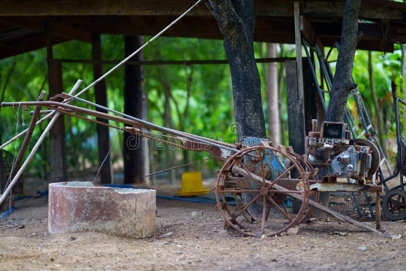 Old and Rusty Rice Mill on River Bank Stock Photo - Image of saraburi ...