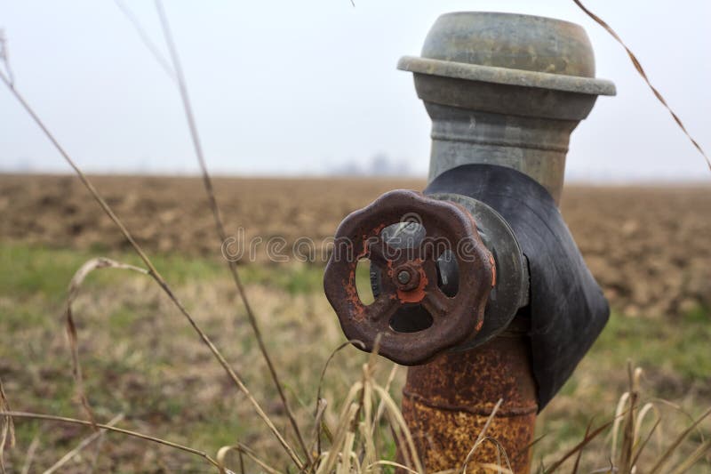 Rusty Faucet in a Field Seen Up Close Stock Image - Image of grass ...