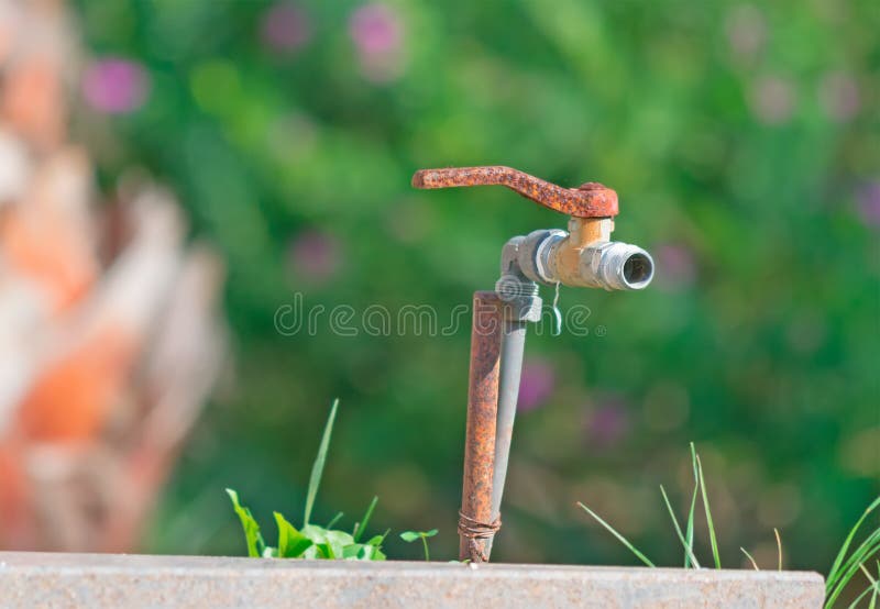 Rusty faucet stock image. Image of handle, plumbing, garden - 34903403