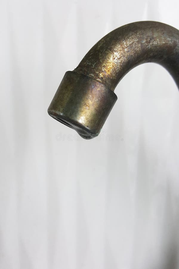 Rusty Faucet with Water Drop Stock Photo - Image of steel, kitchen ...