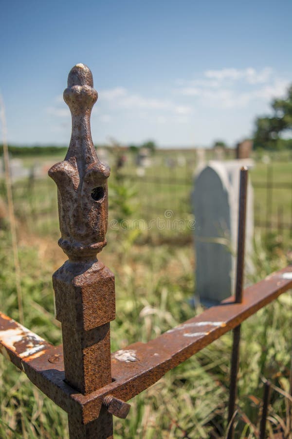 Rusty Fence Post at Cemetery Stock Image - Image of closeup, iron: 98762399