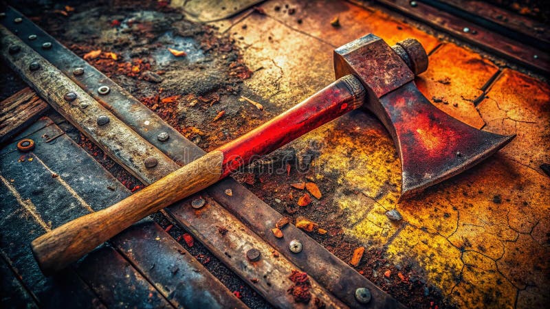 Rusty Firemans Axe a Timeless Relic Soaring Above a Historic Fire ...