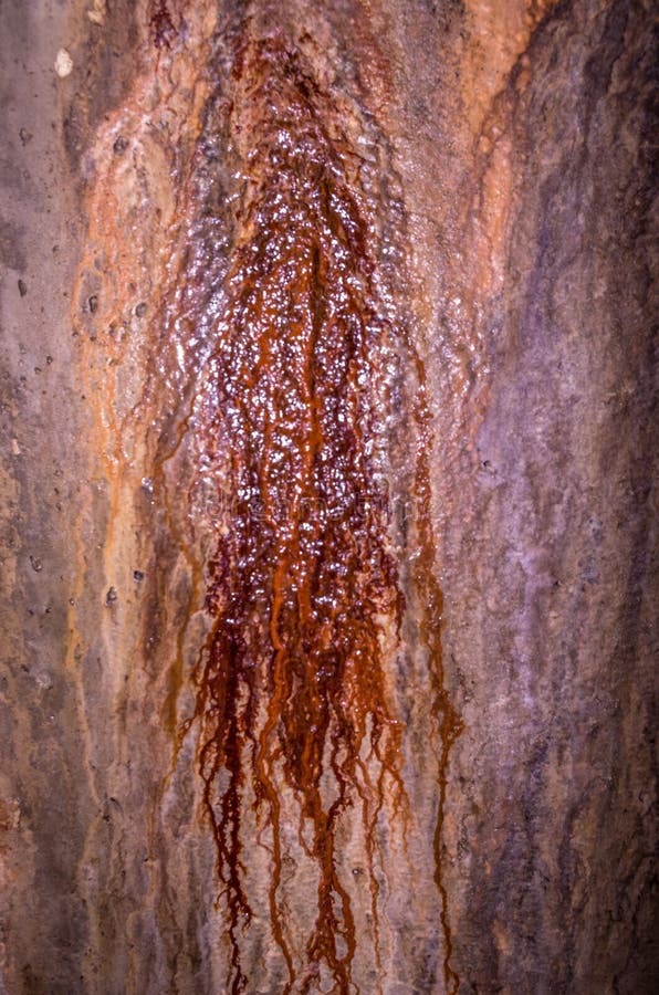 Rusty Flow through the Wall. Brown Stains on the Wall Stock Photo ...