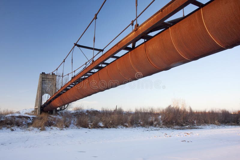 Rusty Flume Suspended Over a River Stock Image - Image of colorado ...