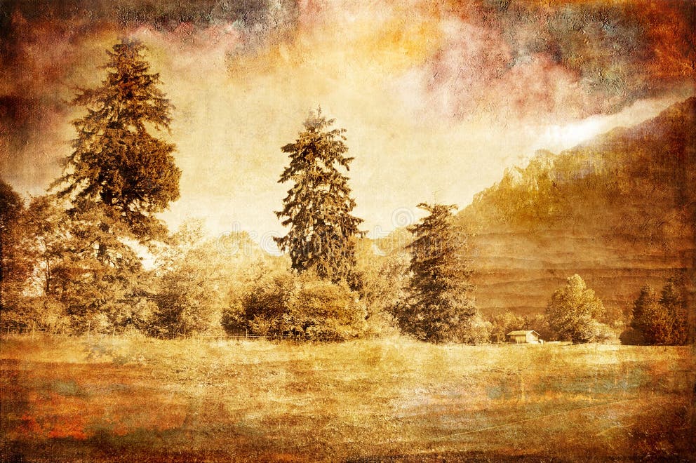 Rusty forest stock illustration. Illustration of alley - 5365151