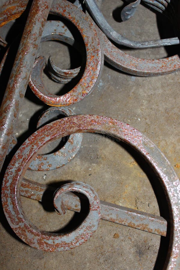 Rusty Forged Curls. Elements Made of Metal Stock Photo - Image of ...