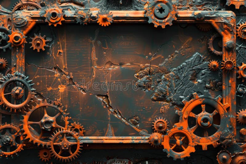 Rusty Frame of an Old Bus Standing on an Empty Road with Clouds of Dust ...