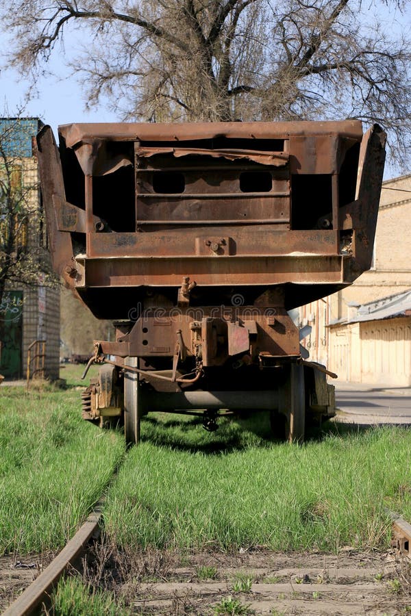 Rusty Freight Wagon on Rails Stock Photo - Image of freight, equipment ...