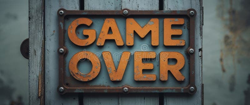 Rusty Game Over Sign Spelling the End of the Fun Stock Photo - Image of ...