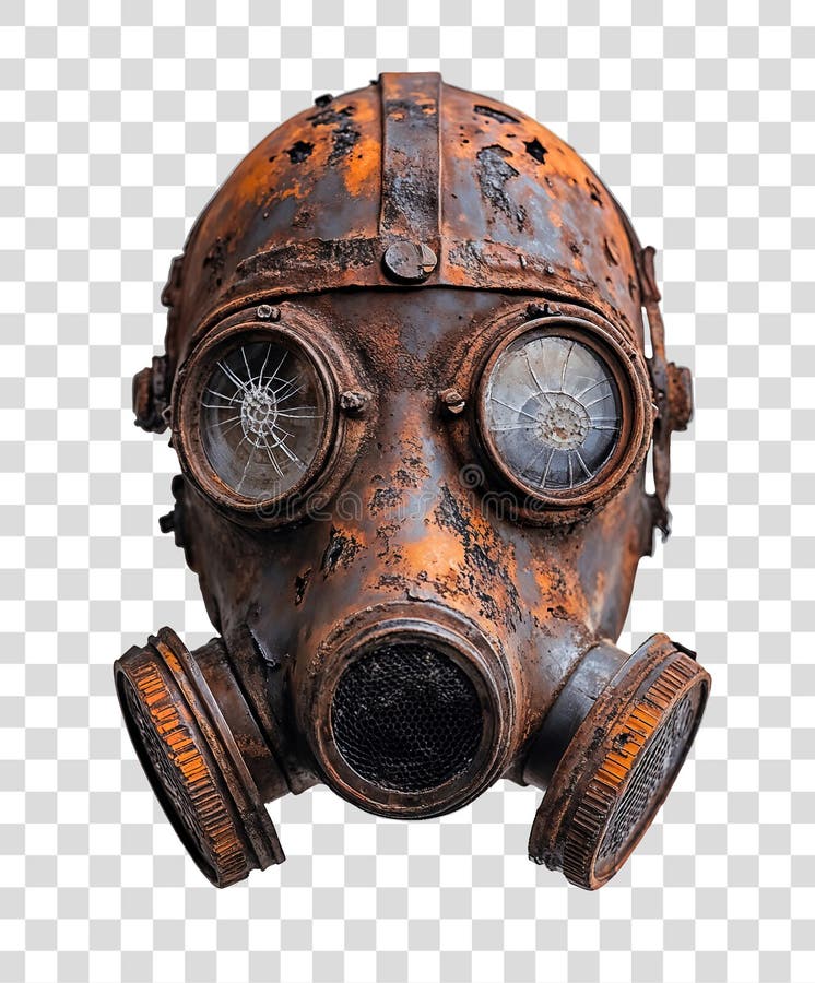 A Rusty Gas Mask with a Broken Lens in Post-apocalyptic Style on a ...