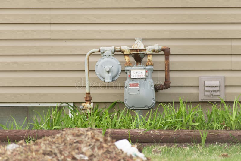 Rusty gas meter stock photo. Image of infrastructure - 144872516