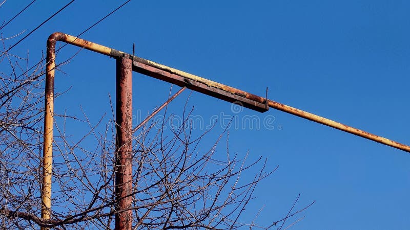 Rusty Gas Pipe on the Background of the Sky Stock Image - Image of ...