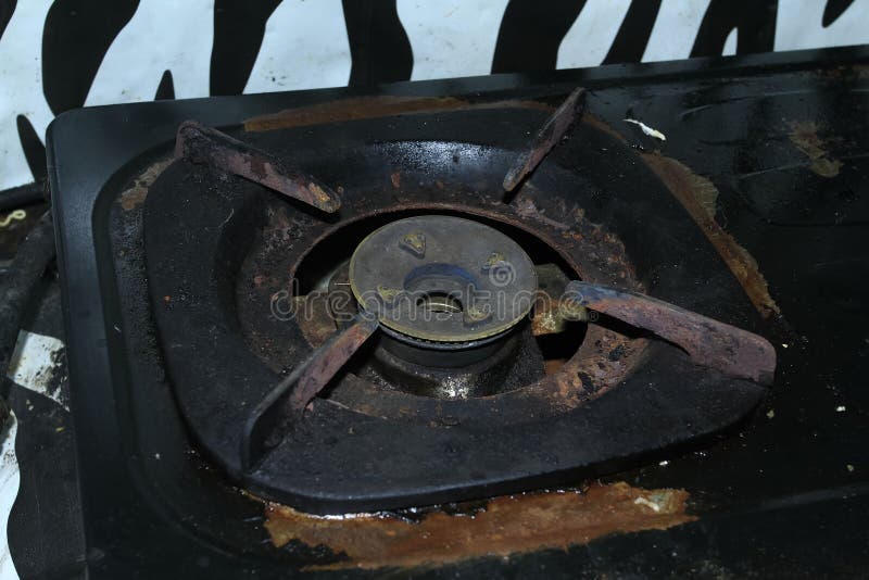 Rusty gas stove close up stock image. Image of dirty - 246914099