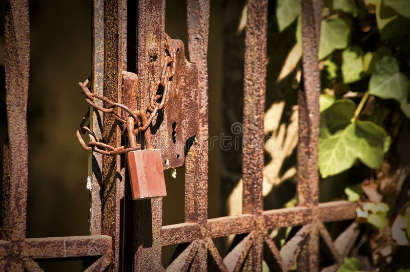 Rusty gate stock image. Image of scroll, wrought, lock - 26389213