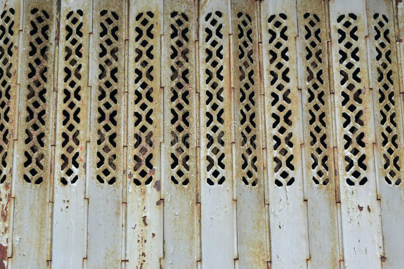 Rusty Gate with Die Cut Simple Pattern Stock Photo - Image of details ...