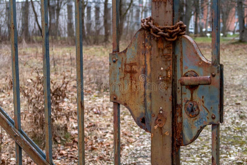 Old rusty gate in ruins stock photo. Image of rusty, romagna - 60365824