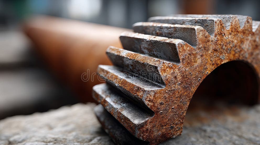 Rusty Gear Close-up in Industrial Setting Stock Image - Image of teeth ...