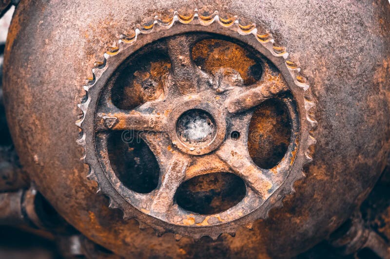 Rusty Gear Closeup, Rusty Ancient Mechanism Stock Image - Image of ...