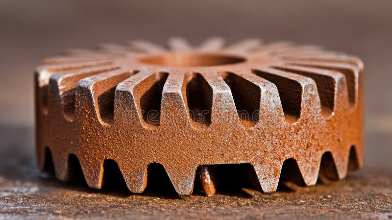 Rusty Gear Detail - Close Up of Industrial Mechanism Stock Illustration ...