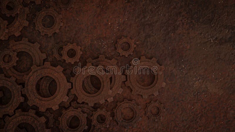 The Rusty Gear for Engine or Background Concept 3d Rendering Stock ...